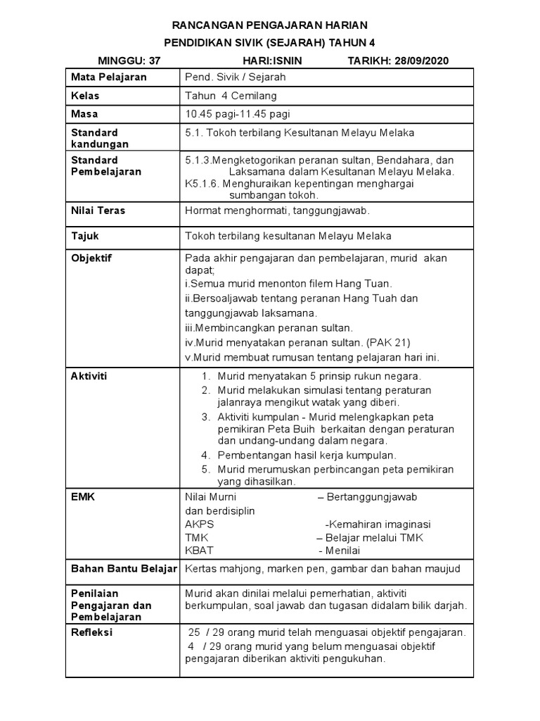 RPH Sej. THN, 4 | PDF