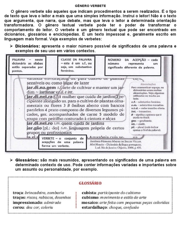 Gênero Verbete | PDF | Informação | Enciclopédias