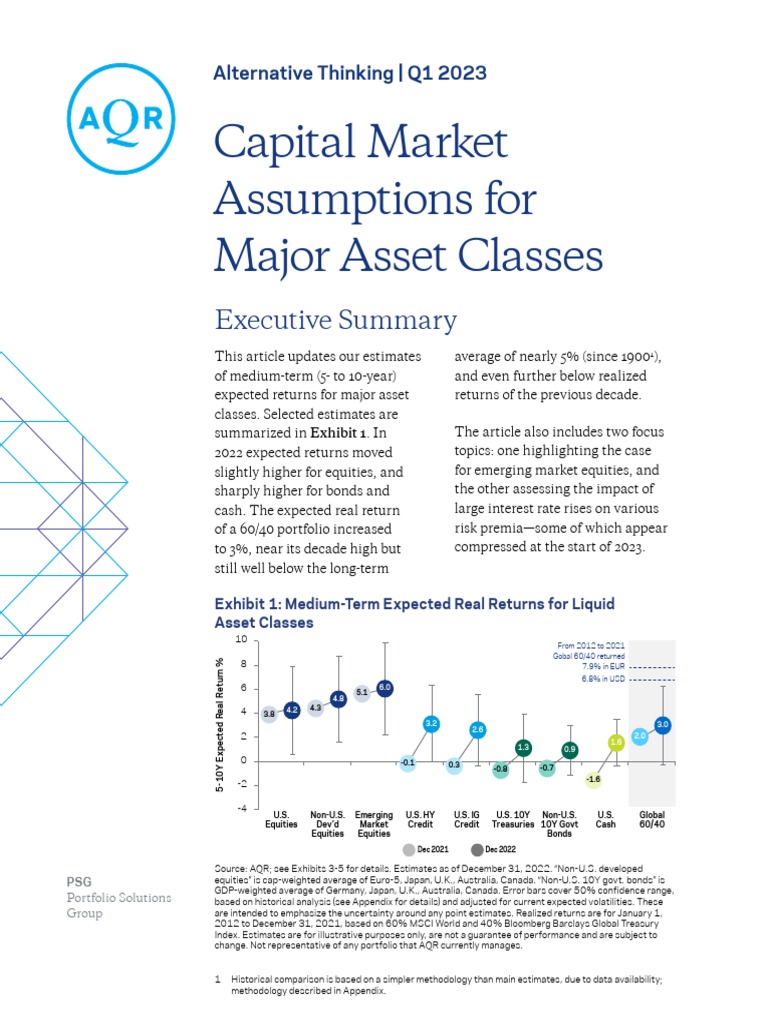 AQR 2023 Alternative Thinking Capital Market Assumptions | PDF | Bonds ...