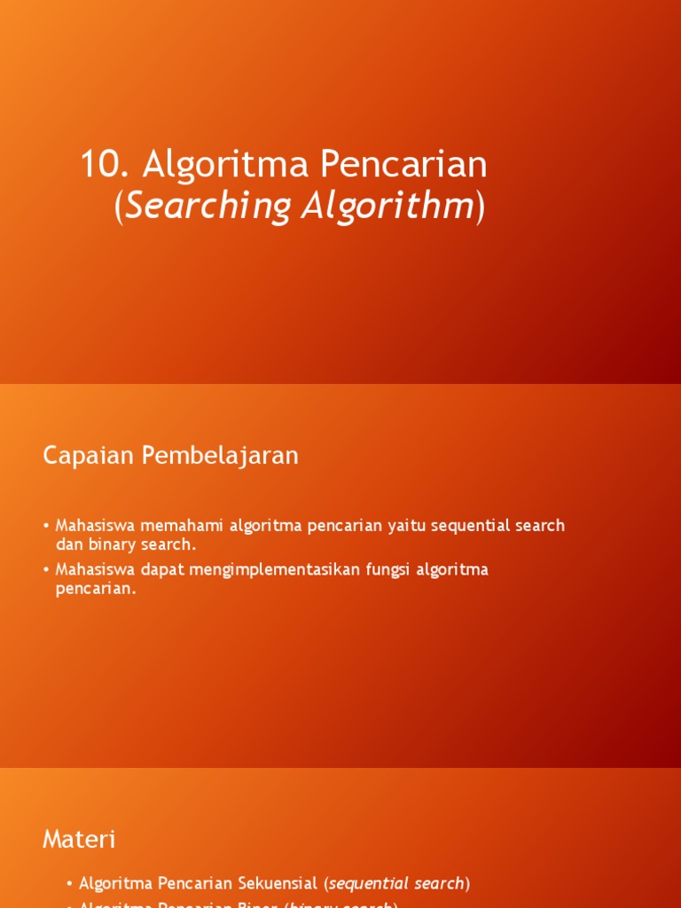 10 Algoritma Pencarian v1.2 | PDF | Metode & Bahan Ajar | Seni