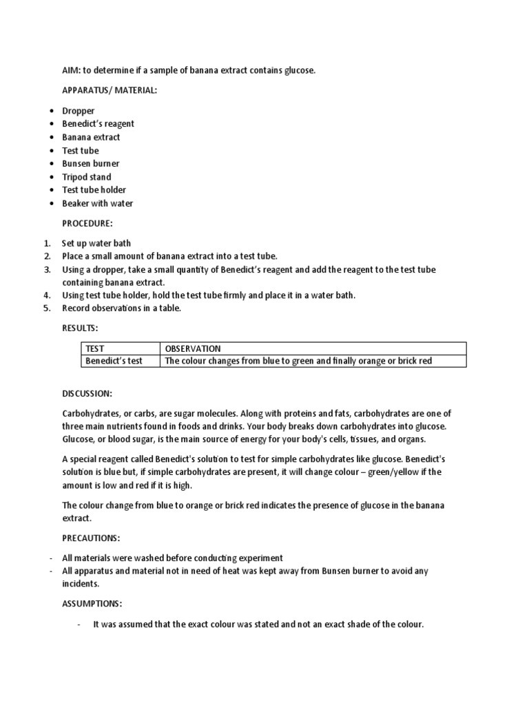 Lab #2 - Tests For Glucose | PDF