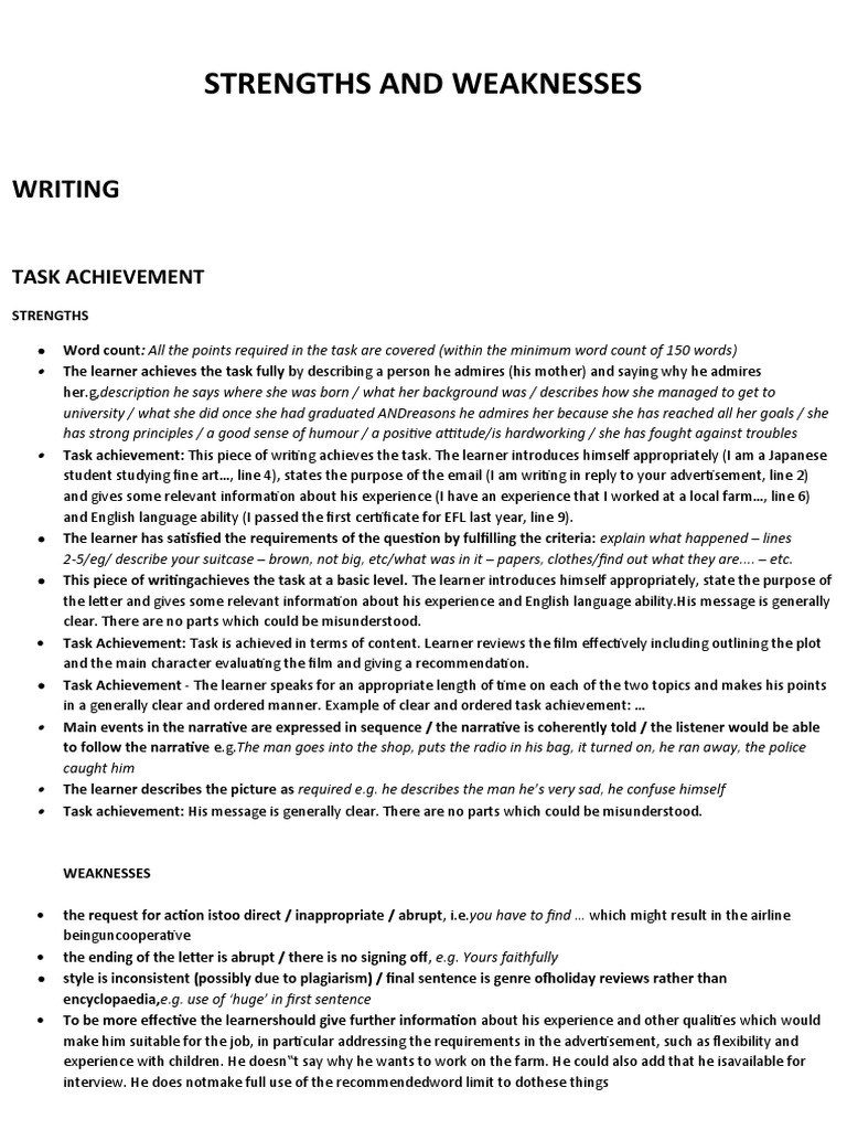 Strengths and Weaknesses Paper1 t5 | PDF | Cognitive Science | Syntax