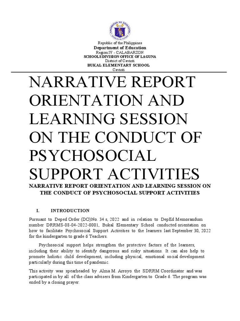 Narrative Report On DRMM 2 | PDF | Learning | Teachers