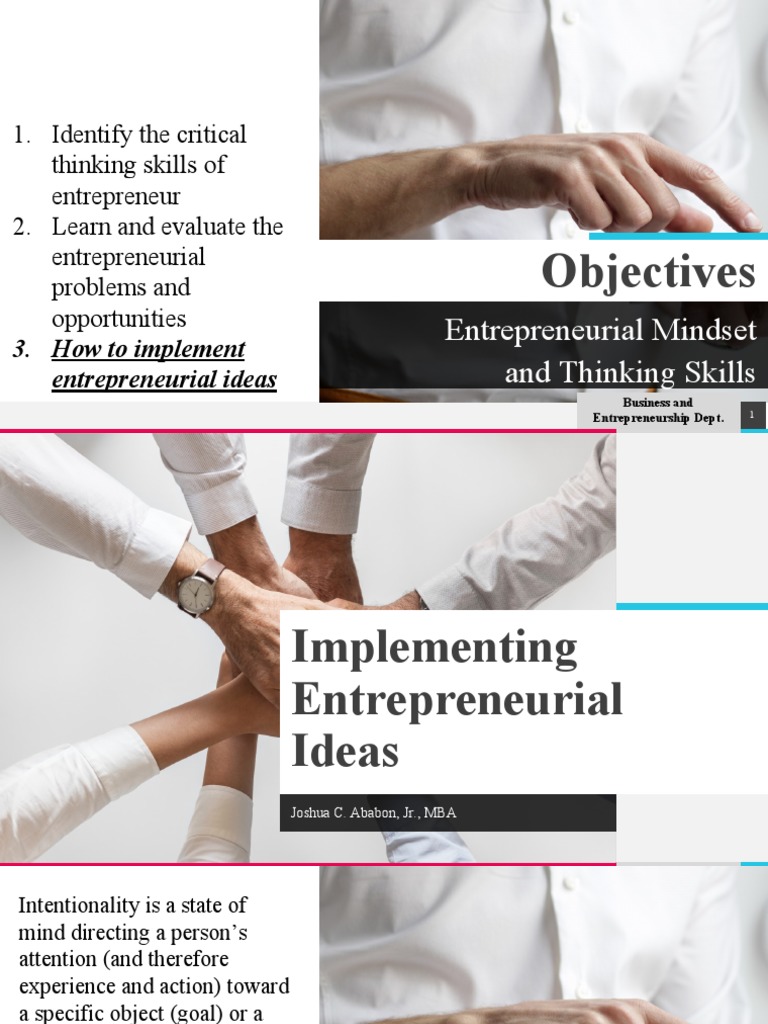 Entrepreneurial Intentions and Mindset | PDF | Entrepreneurship | Intention
