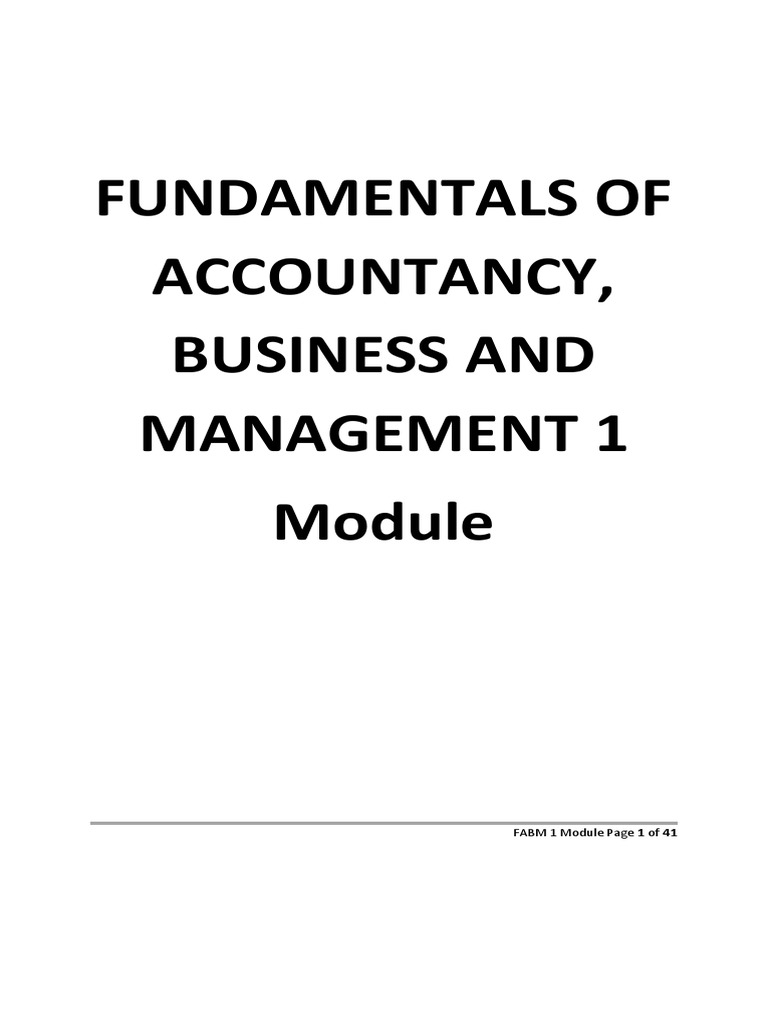 Fundamentals of Accounting, Business and Management 1 | PDF | Debits ...