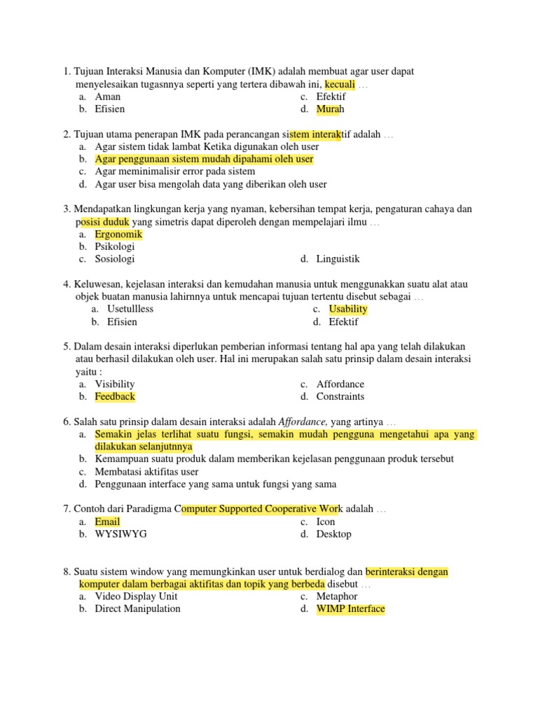 Referensi Uts Imk | PDF