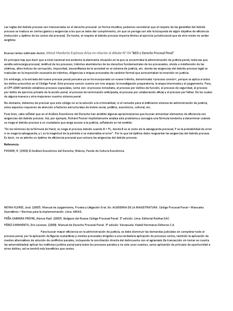 Las Reglas Del Debido Proceso Son Transversales en El Derecho Procesal | PDF | Debido al proceso ...