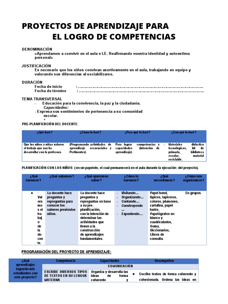 Proyecto de Aprendizaje | PDF | Maestros | Importar