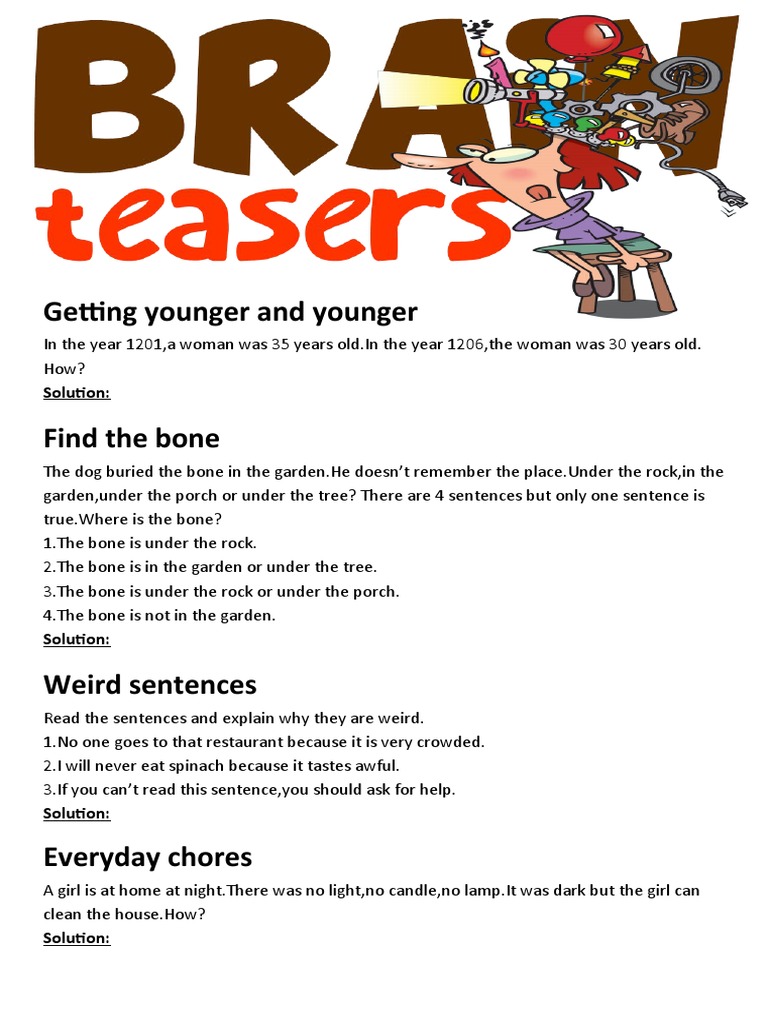 Brain Teaser Warm-Up | PDF