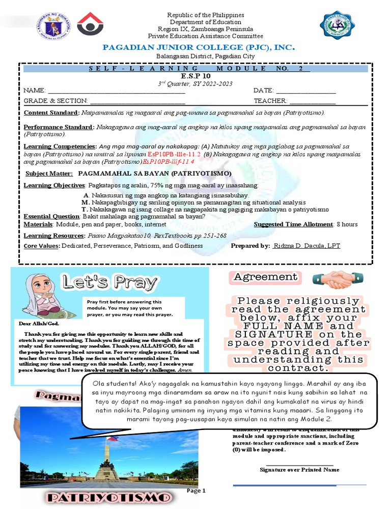Grade 10 Esp Module 2 For Print | PDF