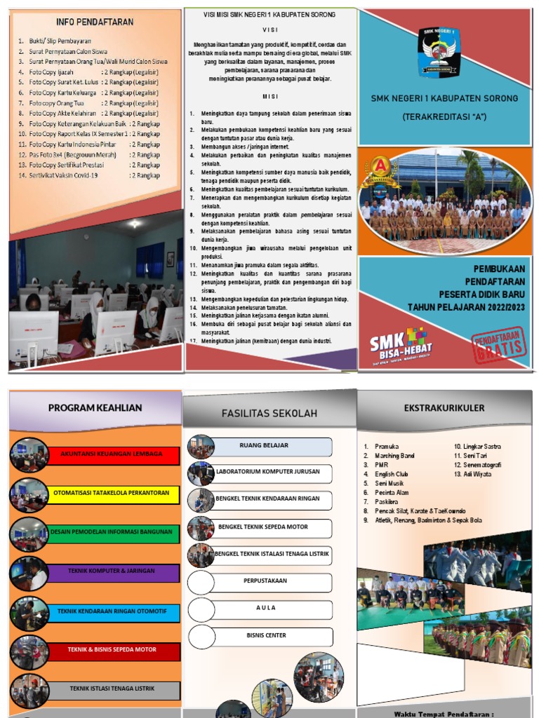BROSUR PPDB SMK n1 Kab Sorong 2022-2023 | PDF