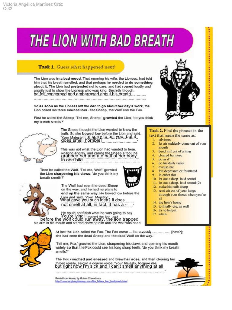 The Lion With Bad Breath | PDF