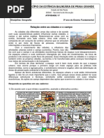 Avaliação Geografia Funções Da Cidade | PDF