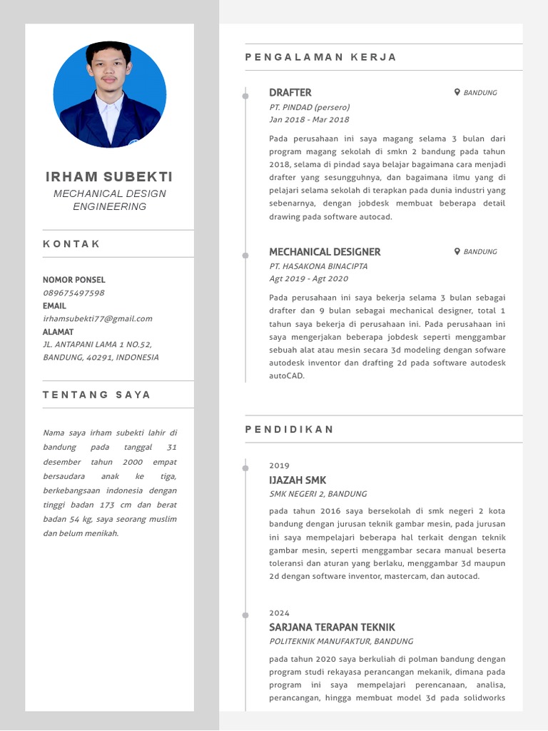 Irham Subekti - CV | PDF