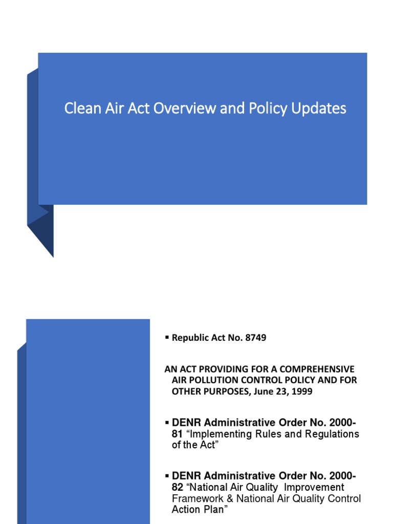 RA 8749 Clean Air Act & Policy Updates 2022 | PDF | Clean Air Act ...