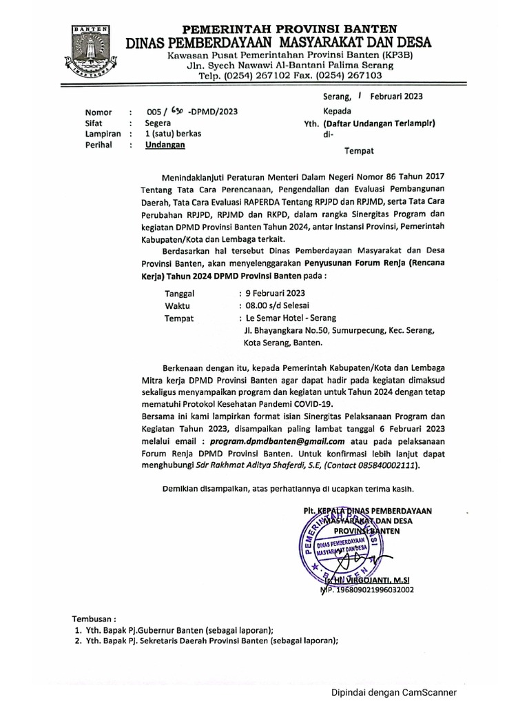 Surat Undangan Forum Opd DPMD | PDF