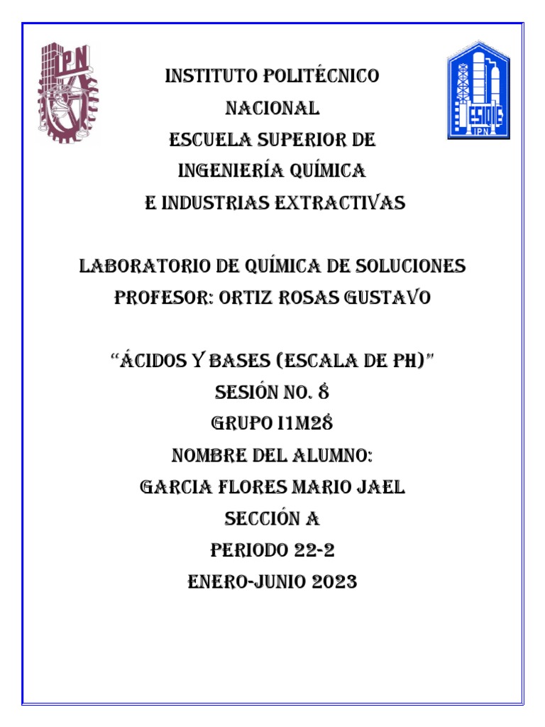 Bitacora 8 | PDF | Ph | Química