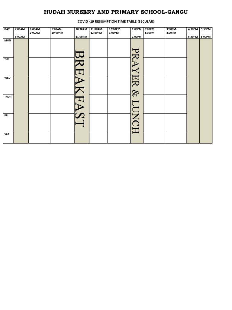Theology Time Table | PDF