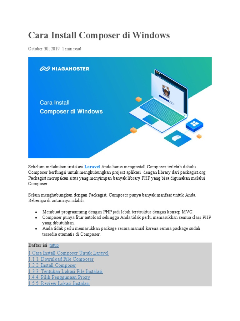 Cara Install Composer Di Windows | PDF | Komputer