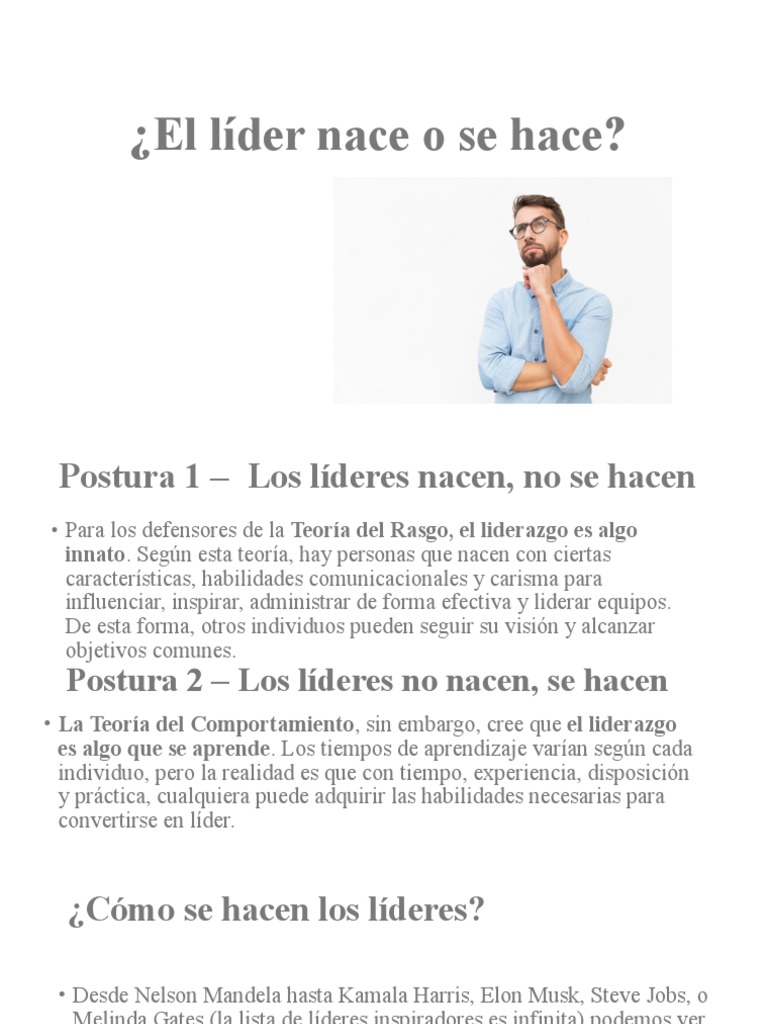 Líderes: ¿nacen o se hacen? | PDF | Relaciones personales, crianza y ...
