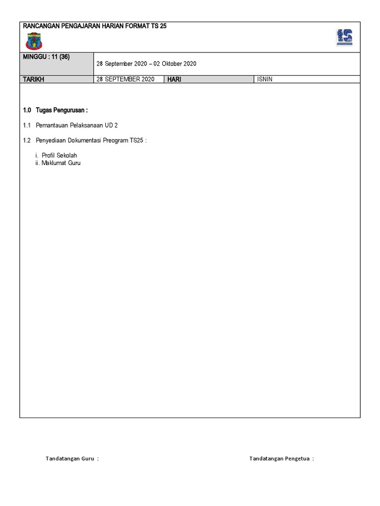 Format RPH TS 25 | PDF