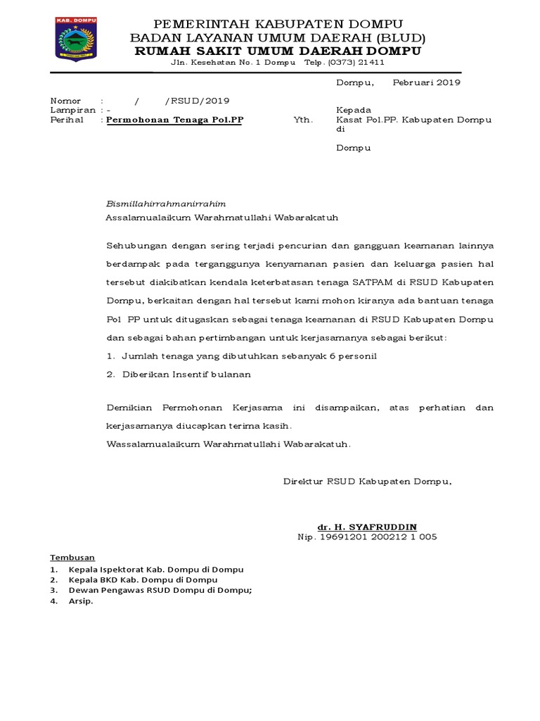 Surat Permohonan Pol PP | PDF