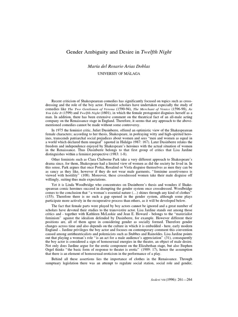 Gender Ambiguity and Desire in Twelfth N | PDF | Twelfth Night