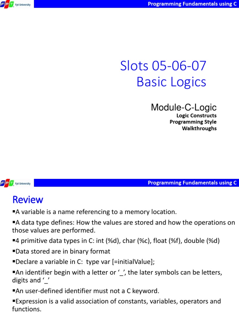 Slot05-06-07-Basic Logics | PDF | Control Flow | Computer Program