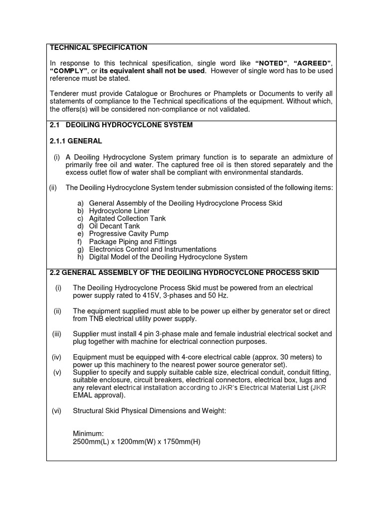 Deoiling Hydrocyclone System | PDF | Stainless Steel | Steel
