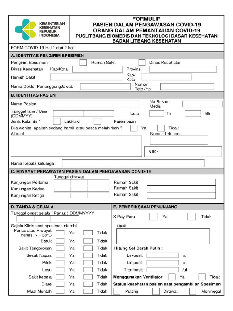 Form Kemenkes | PDF