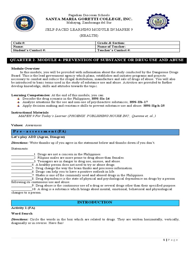 Understanding the Drug Scenario in the Philippines: A Self-Paced ...
