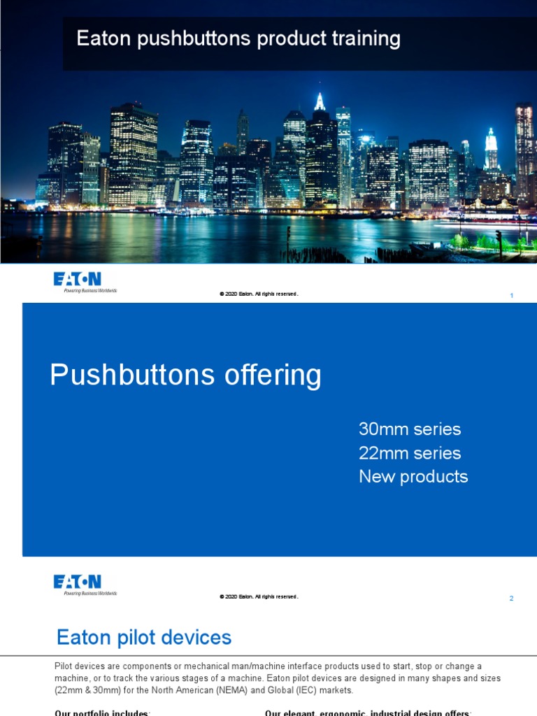 Eaton Pushbutton Training 2020 04 02 | PDF | Electrical Connector | Switch