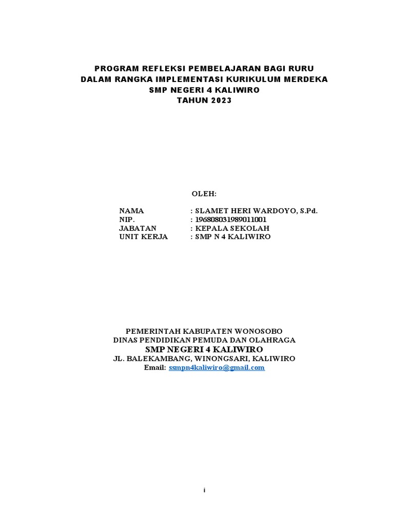 Program Refleksi Pembelajaran Bagi Ruru | PDF