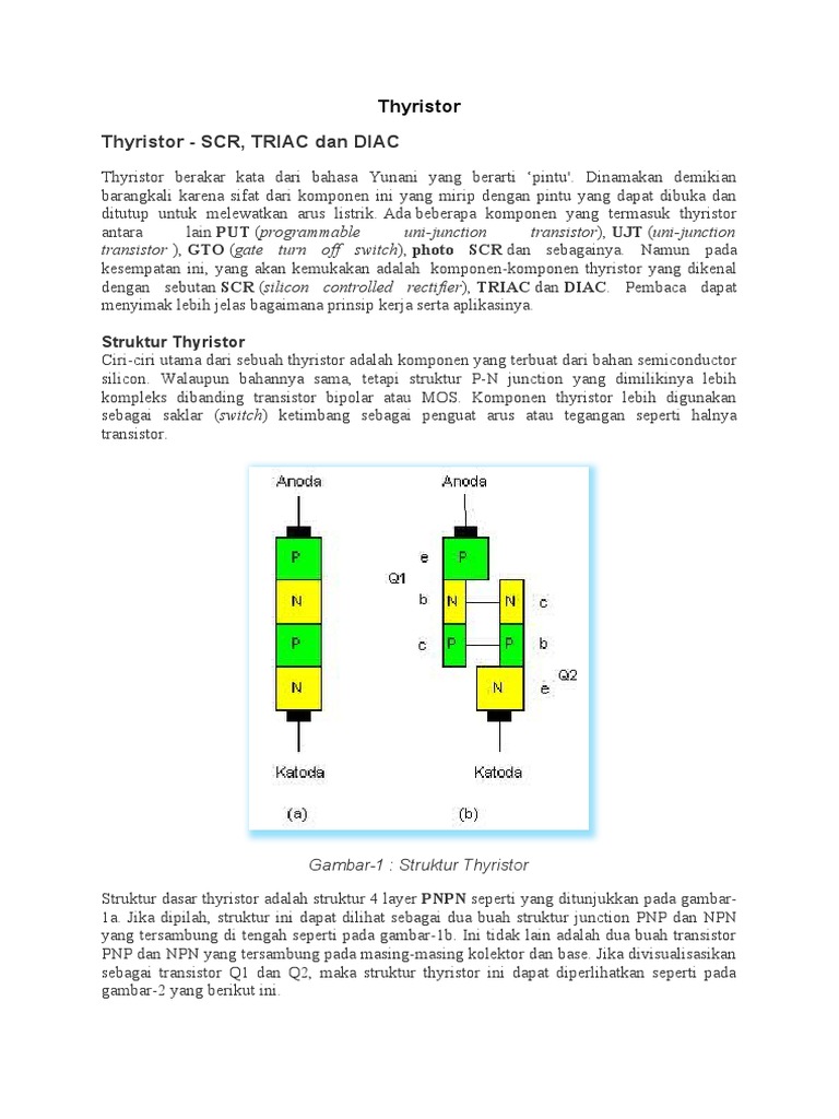 Thyristor - SCR, TRIAC Dan DIAC | PDF