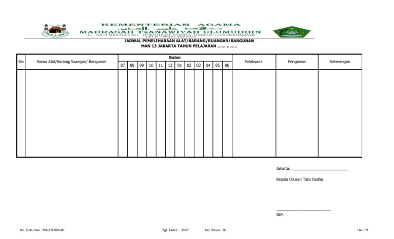 08 Jadwal Pemeliharaan Alat Pdf