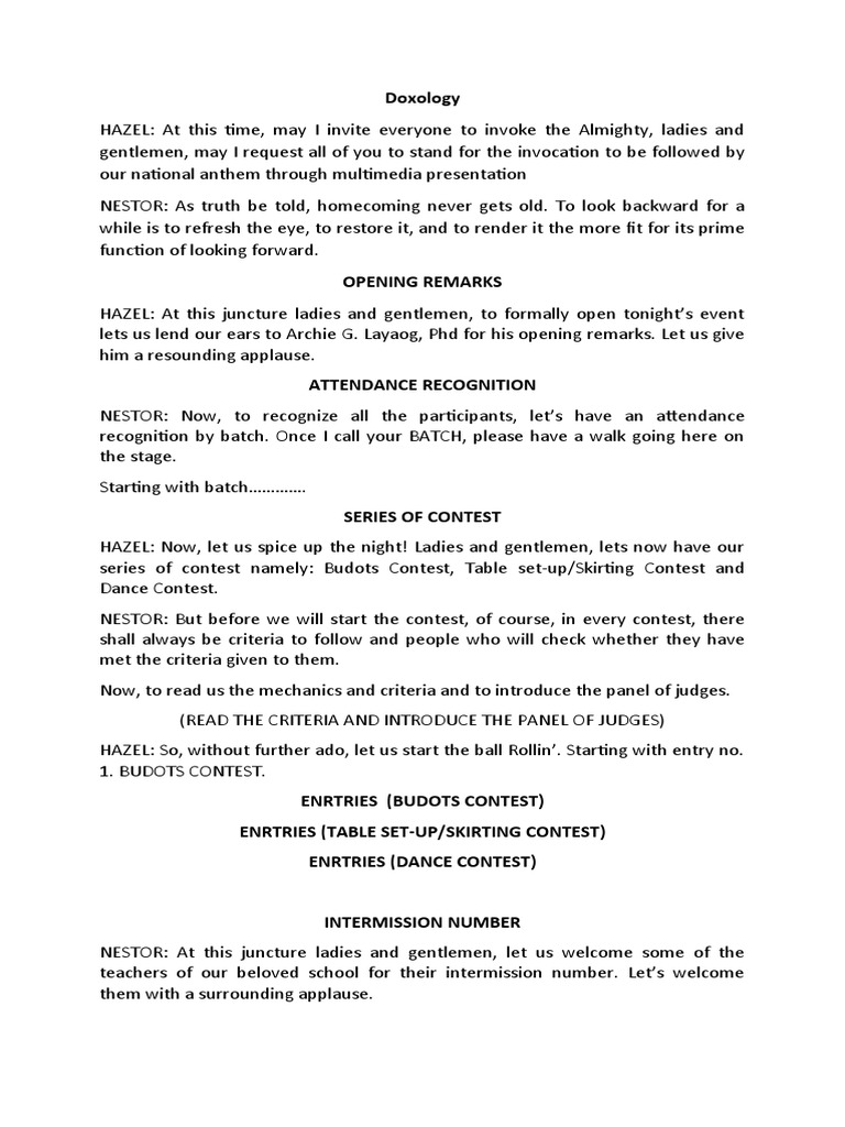 VNHS Alumni Script | PDF