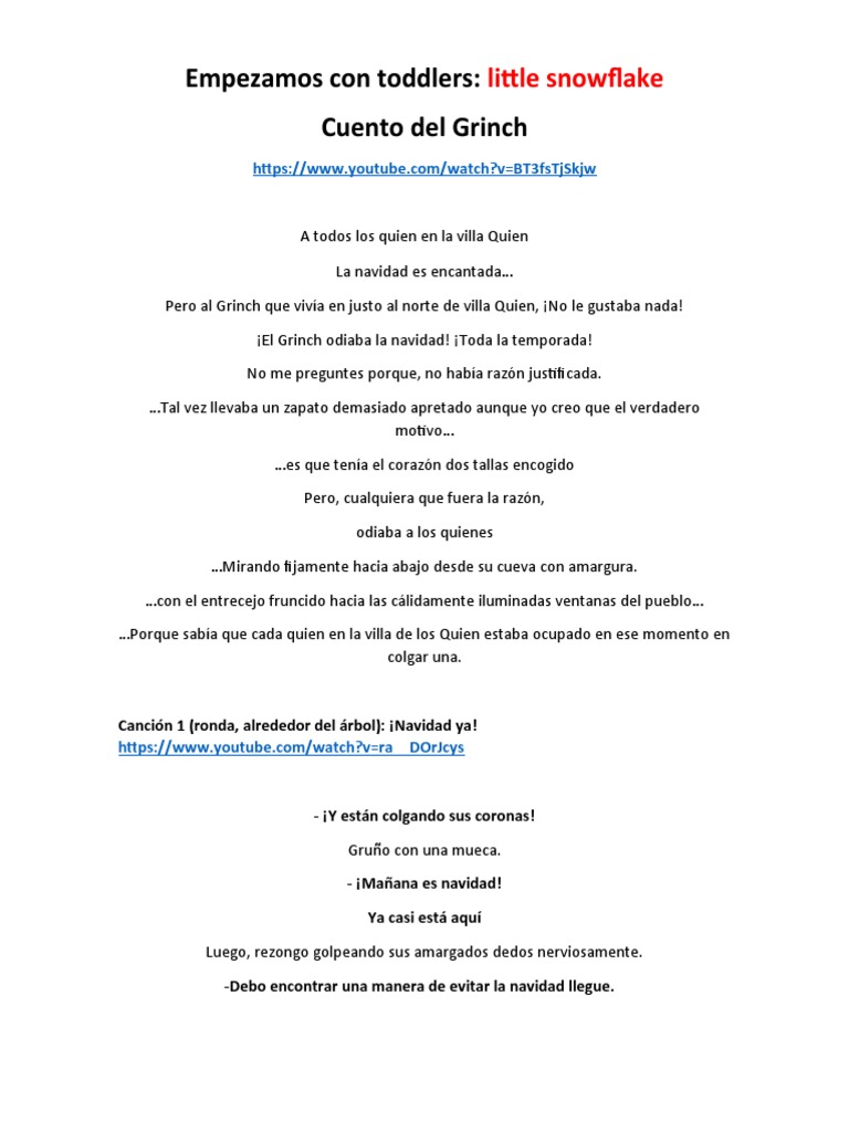 Resumen del Cuento del Grinch | PDF