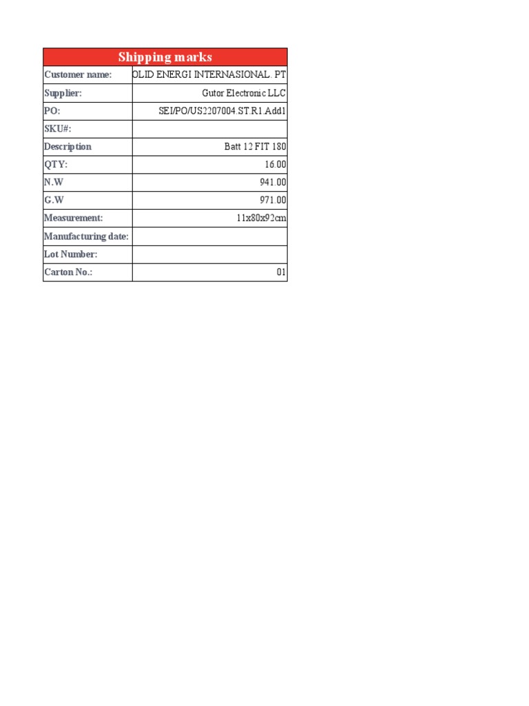 Shipping Mark | PDF