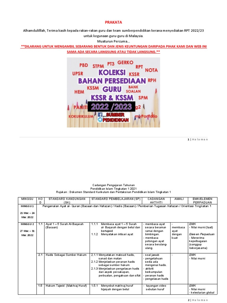 Pendidikan Islam Tingkatan 1 KSSM Sumberpendidikan | PDF