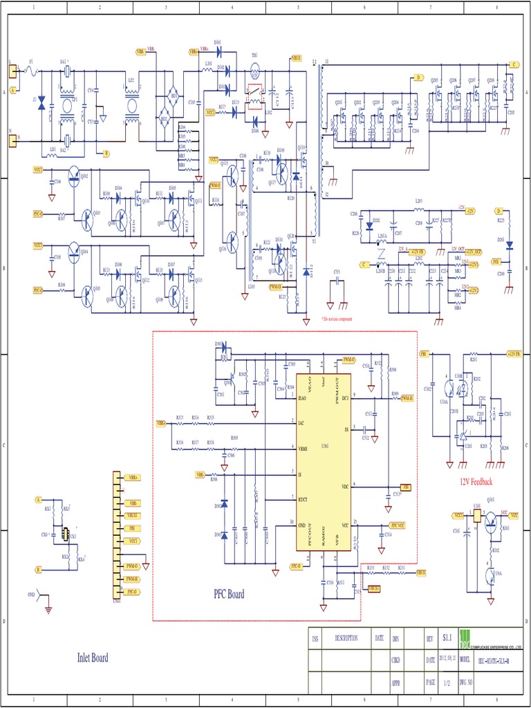 Schematic Power Supply Cougar CMX850 GX800 MB HEC-805TG-5LX-M REV S1.1 ...