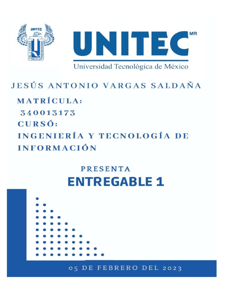 Portada Unitec para Entregable 1 | PDF
