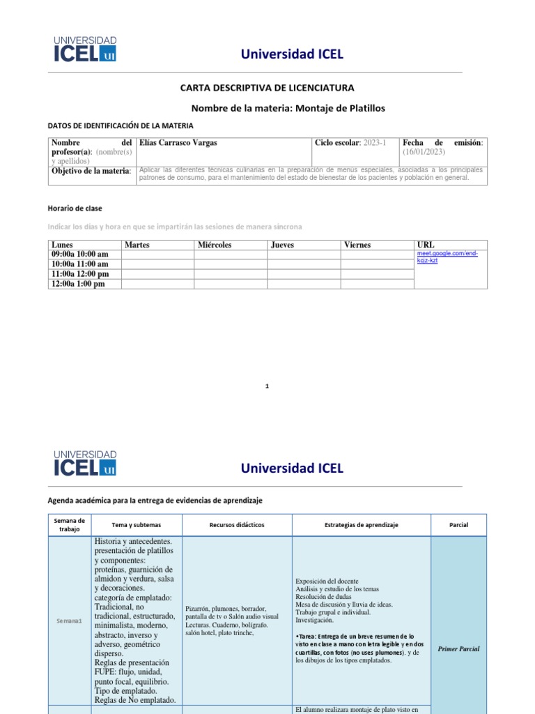 Montaje de Platillos | PDF | Evaluación | Gastronomía
