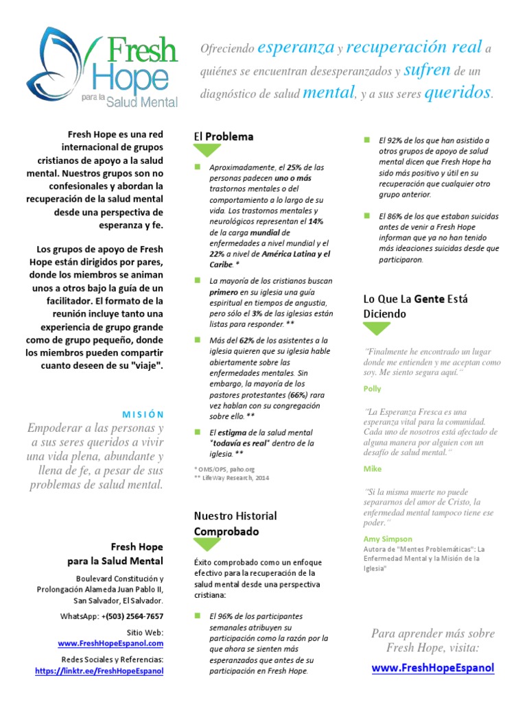 Presentando Fresh Hope | PDF | Salud mental | Suicidio