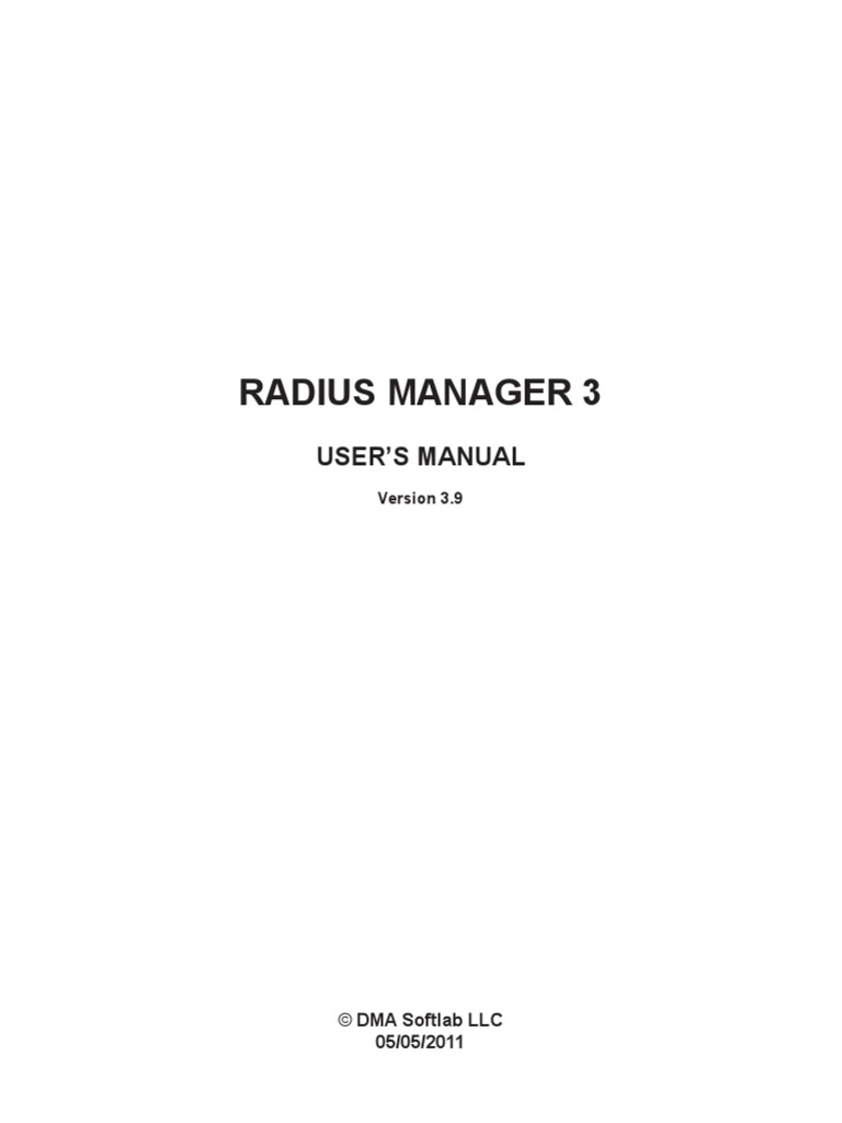 Radius Manager Users Manual | PDF | Radius | Debit Card