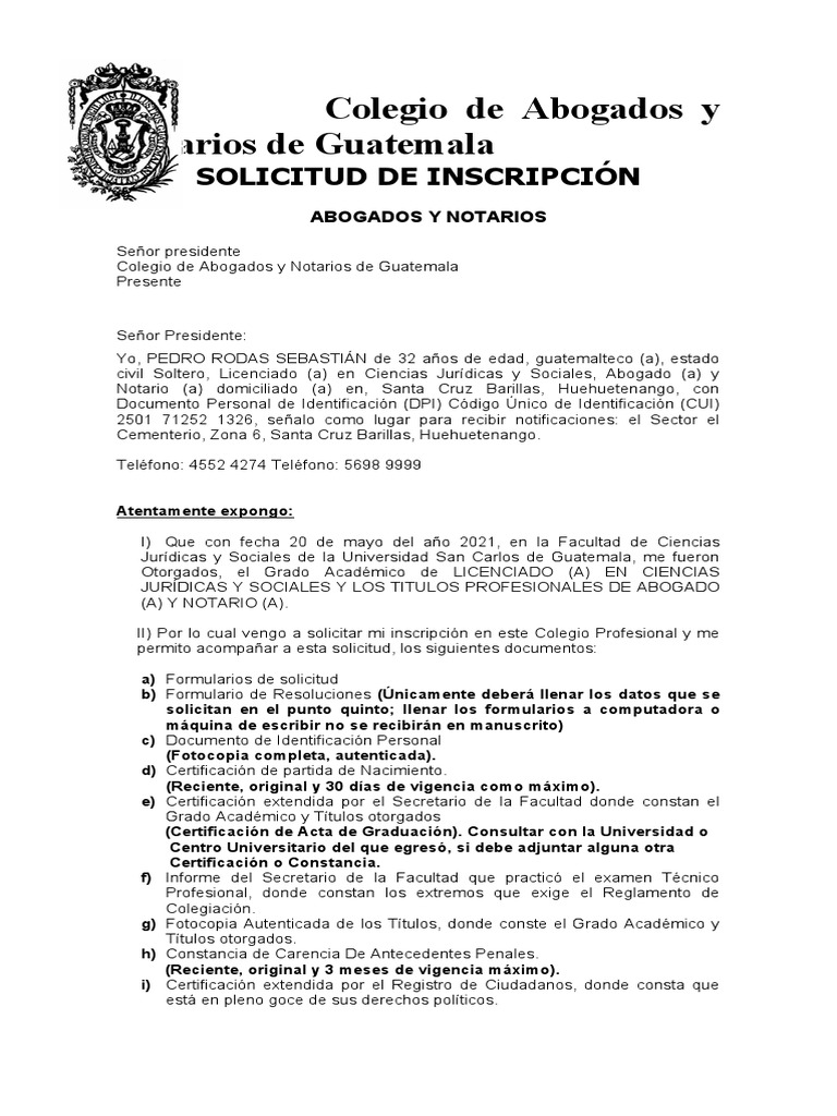 Formulario Abogados y Notarios | PDF | Guatemala | Justicia