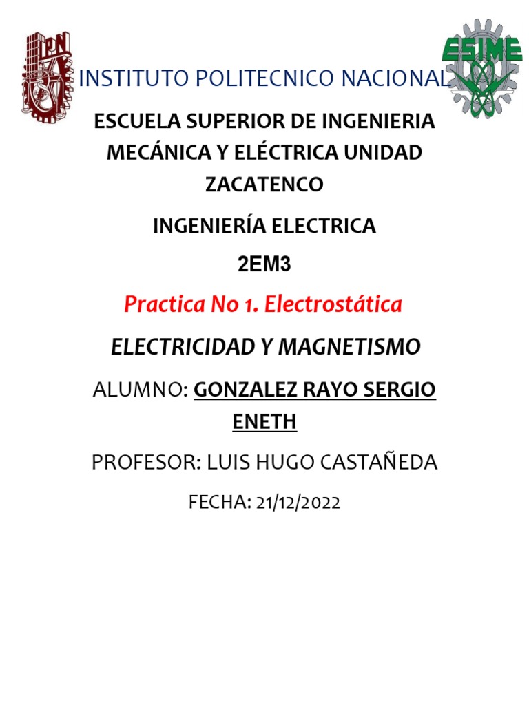 Practica 2 de Electricidad | PDF | Electrón | Electrostática