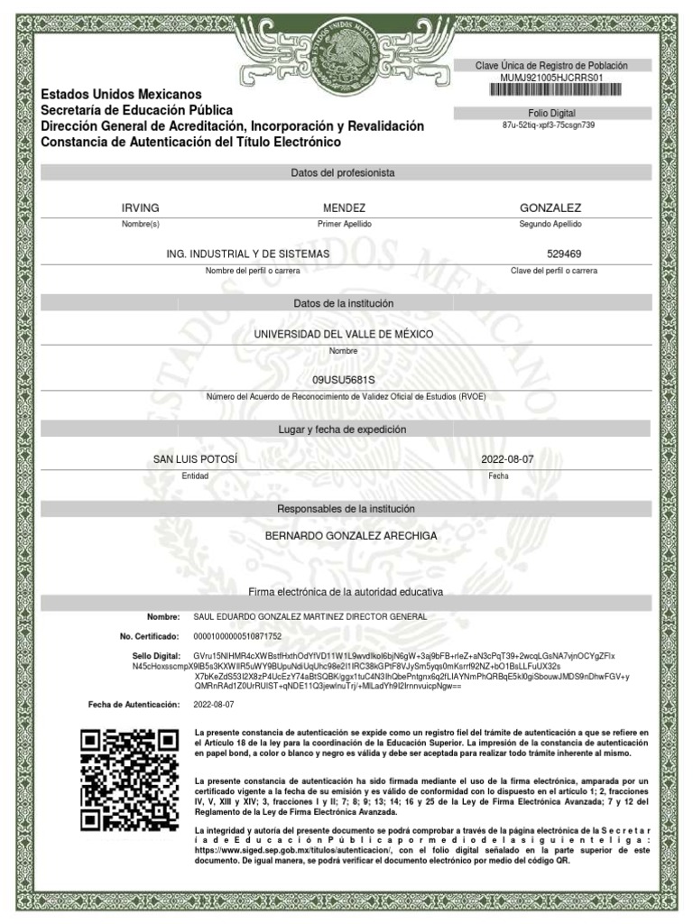 Irving Titulo Electronico | PDF