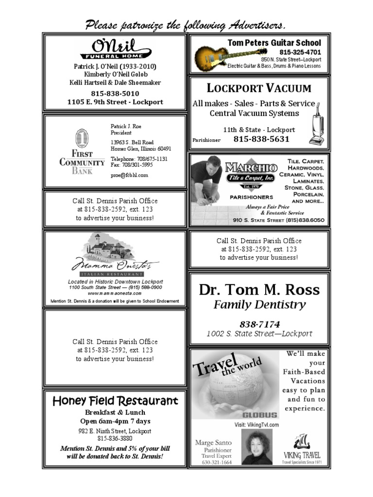 Bulletin Ads 8-14-11 | PDF | Health Care | Medicine