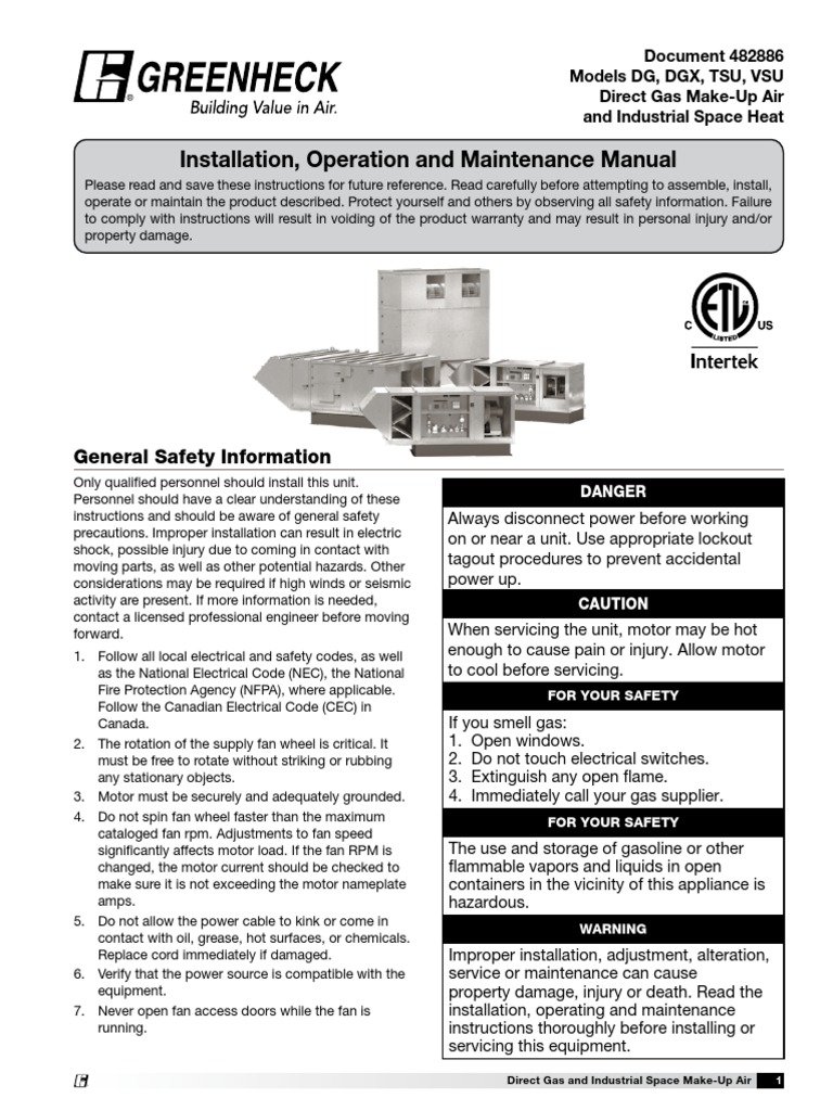 Greenheck DGX | PDF | Duct (Flow) | Rust