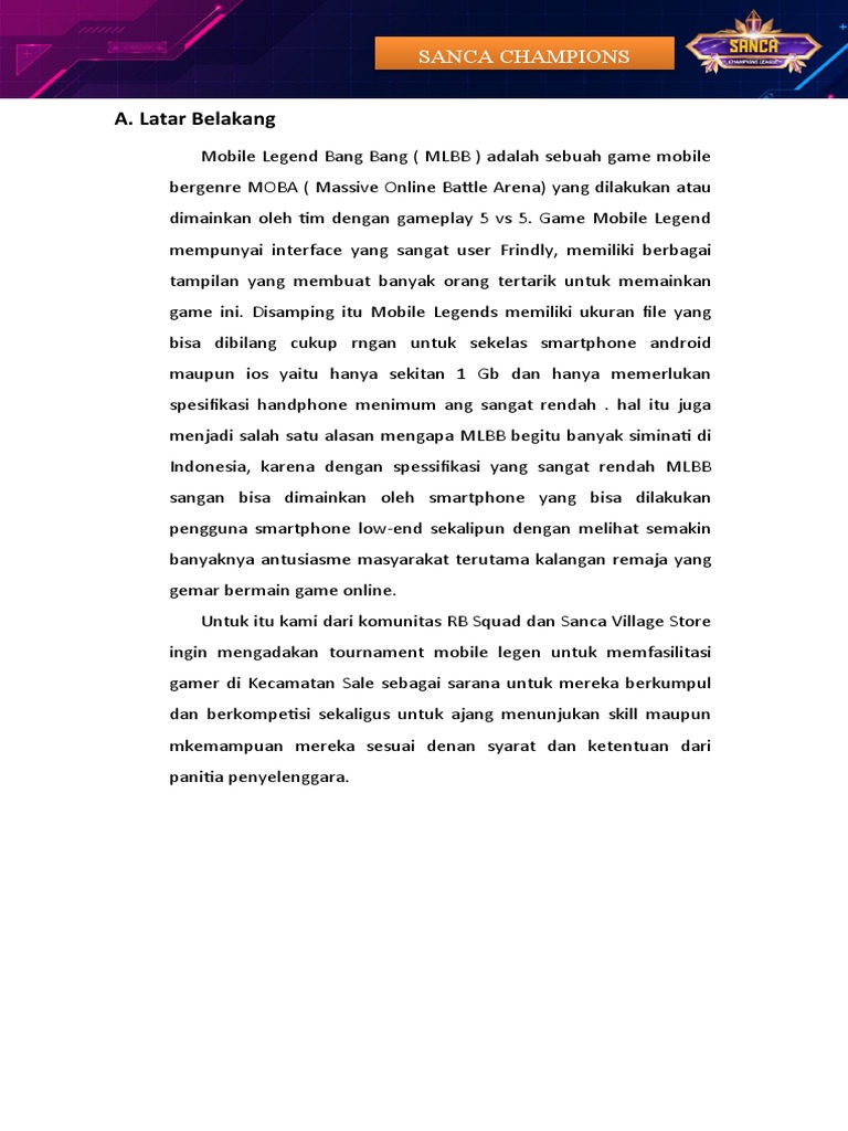 Proposal Mobile Legend | PDF